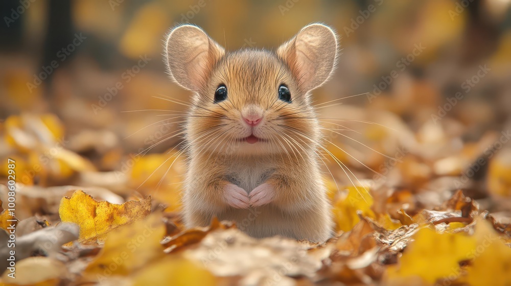 adorable little mouse curiously looking straight at the camera its tiny ...