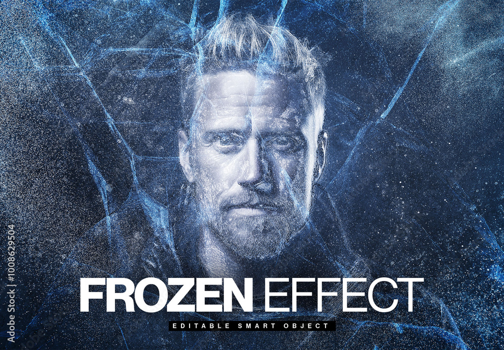 Frozen Photo Effect Layout Stock Template | Adobe Stock