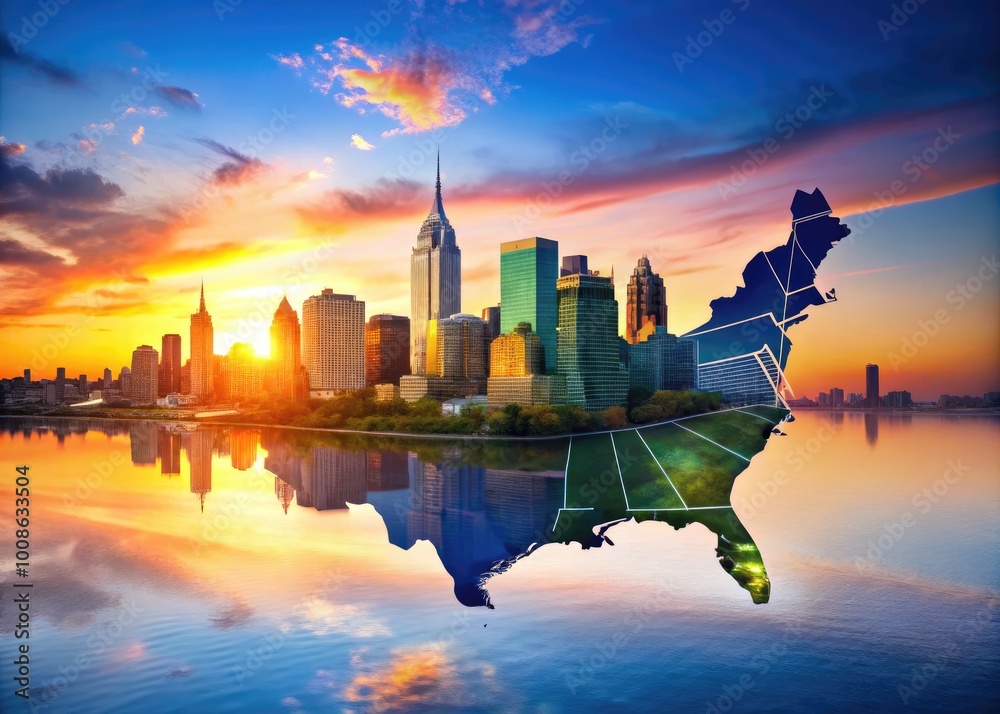 Northeast Region Capitals and States Map Featuring Major Cities and ...