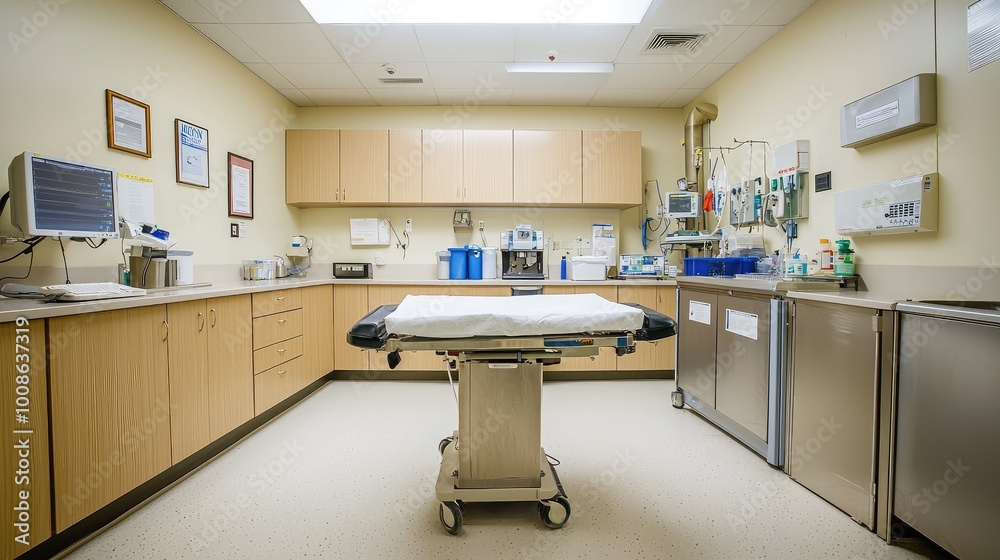 A clean and organized surgical room equipped with modern medical ...