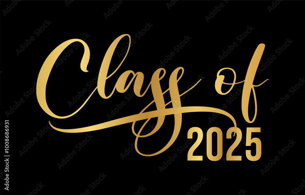 Class of 2025 typography design vector. Text for design, congratulation ...