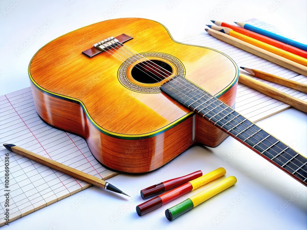 Simple Step-by-Step Guitar Drawing Tutorial for Beginners Using Basic ...