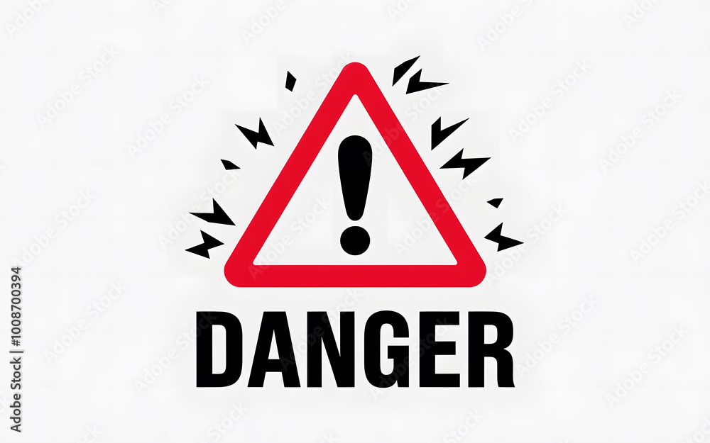 danger warning sign with white background. Danger banner, warning road ...