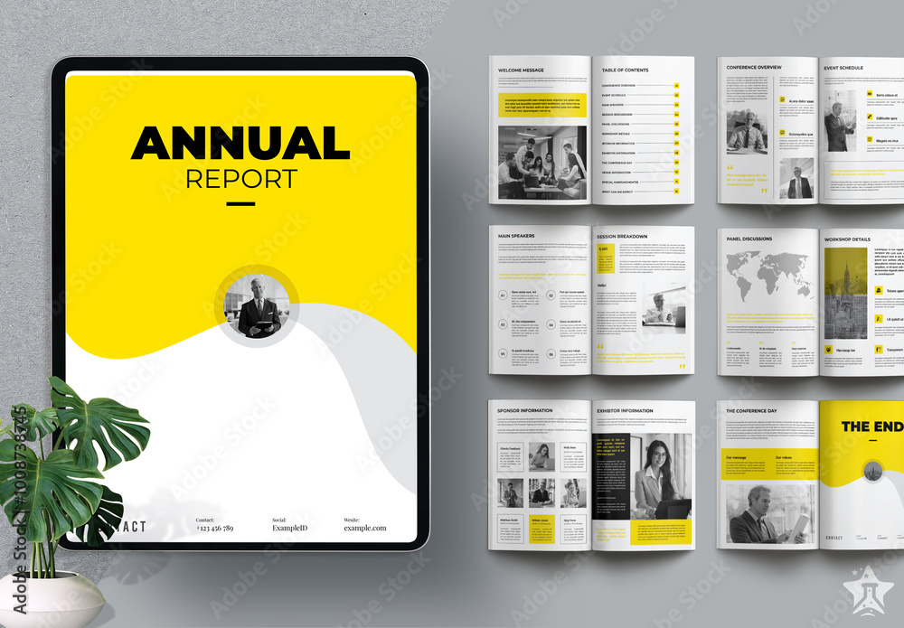 Annual Report Layout Stock Template | Adobe Stock