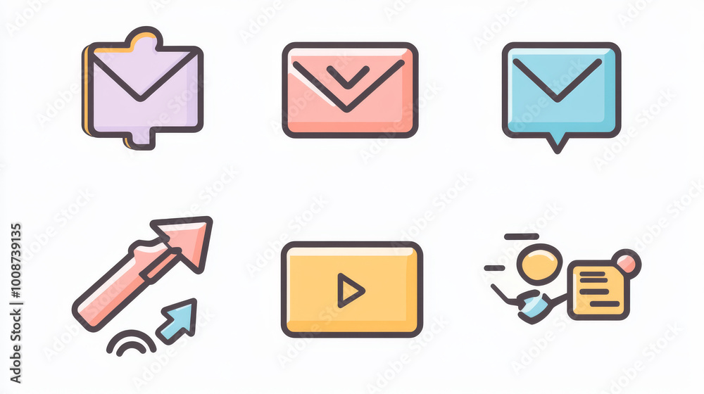 Icons for sharing: arrows for replying, sending, and forwarding, a ...