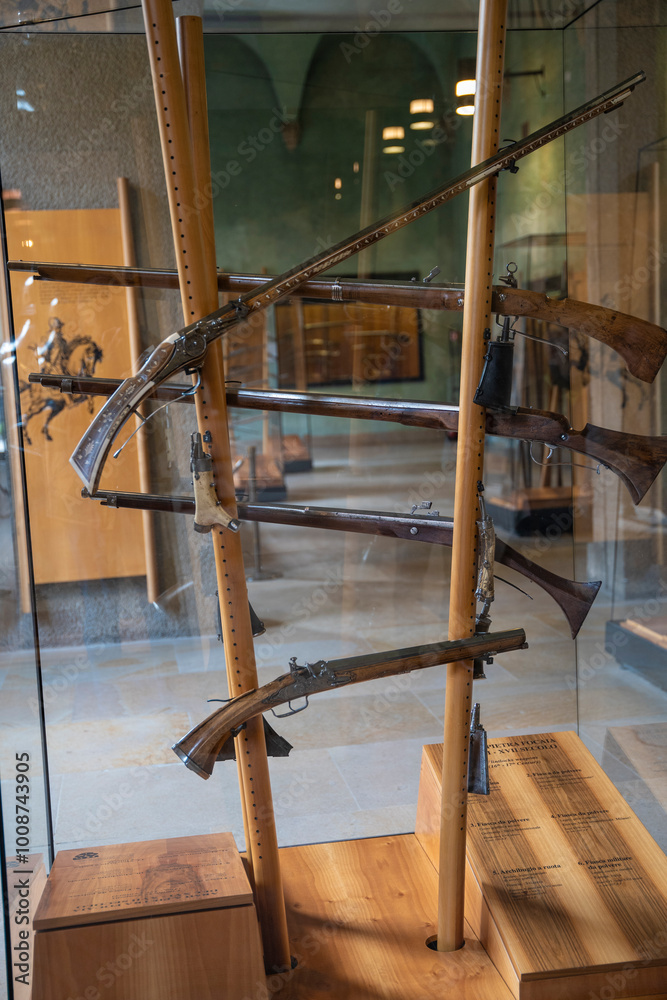 Military weapons and parts of protective equipment of cavalrymen ...