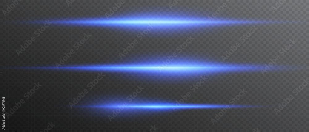 Laser lines. Neon light. Neon blue speed lines. Glowing light lines ...