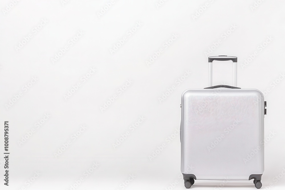 White luggage on white background, minimalist travel bag concept, 3d ...