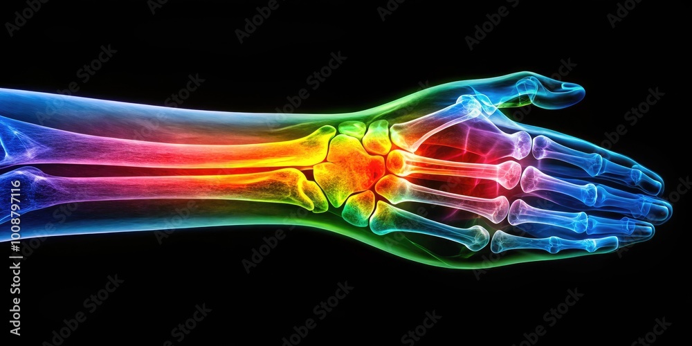X-ray Image of a Wrist Fracture Showing Clear Bone Displacement and ...