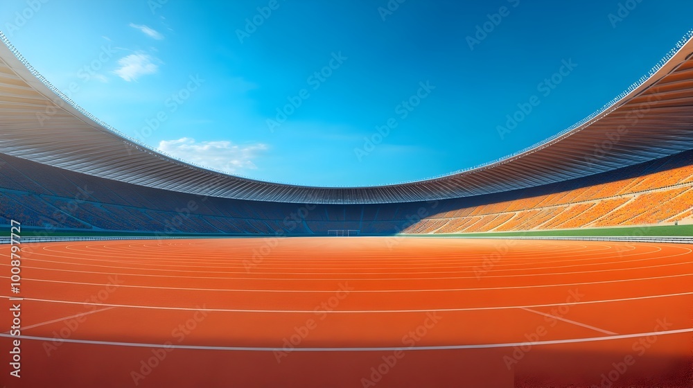 Aerial view of a beautifully designed outdoor athletics stadium ...