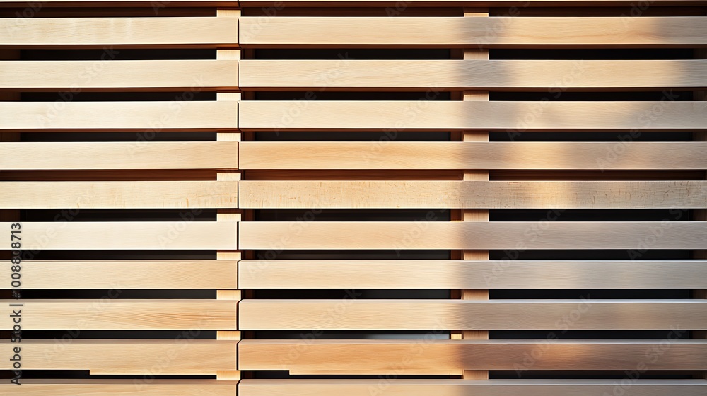 Wooden wall consisting of wooden horizontal slats. Texture of maple ...