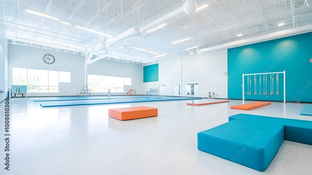 Highly organized and pristine indoor gymnastics training facility ...