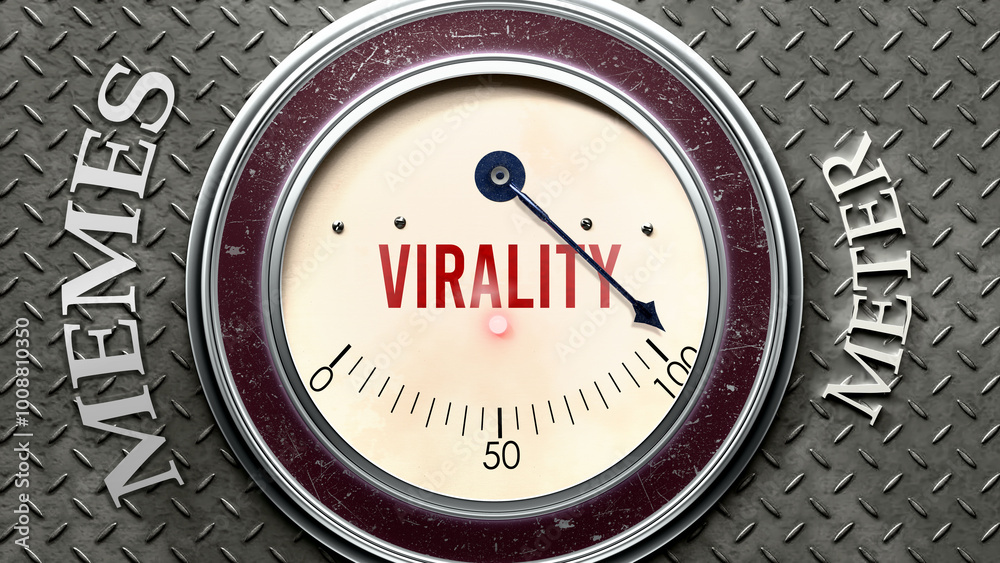 Virality and Memes that is hitting a full scale, showing a very high ...