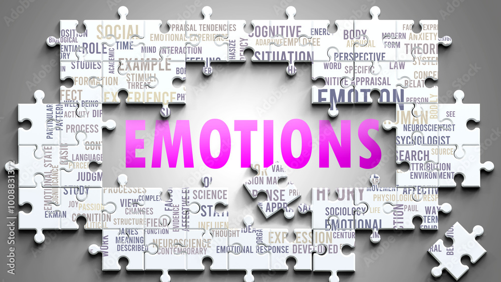 Emotions as a complex subject, related to important topics. Pictured as ...