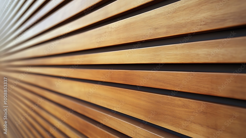 Wooden wall consisting of wooden horizontal slats. Texture of maple ...