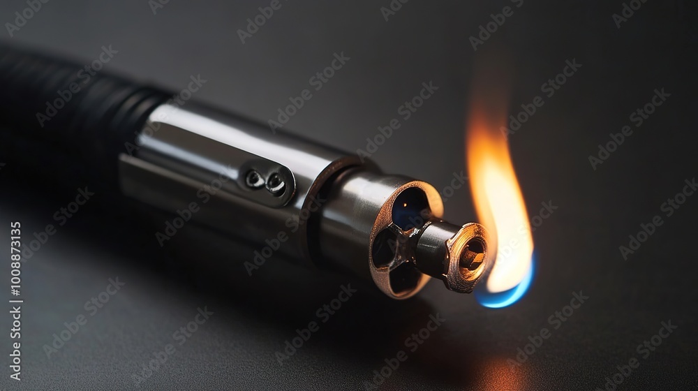 Classic Gas Lighter: A Vintage Tool for Fire,This image features a ...