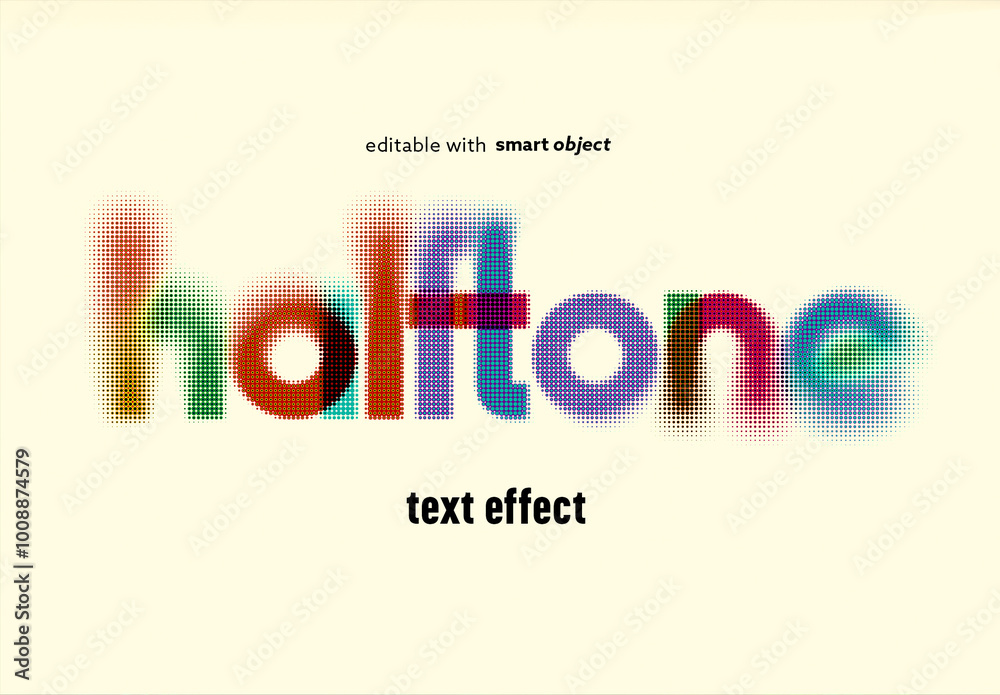 Halftone Text Effect Stock Template | Adobe Stock