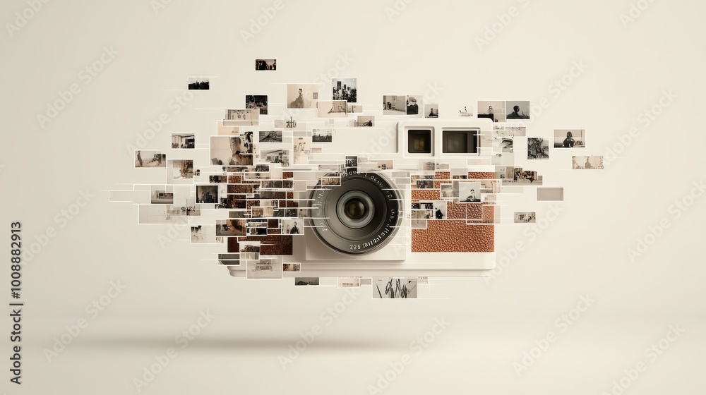 Polaroid camera A modern abstract Bauhaus Polaroid camera with high ...