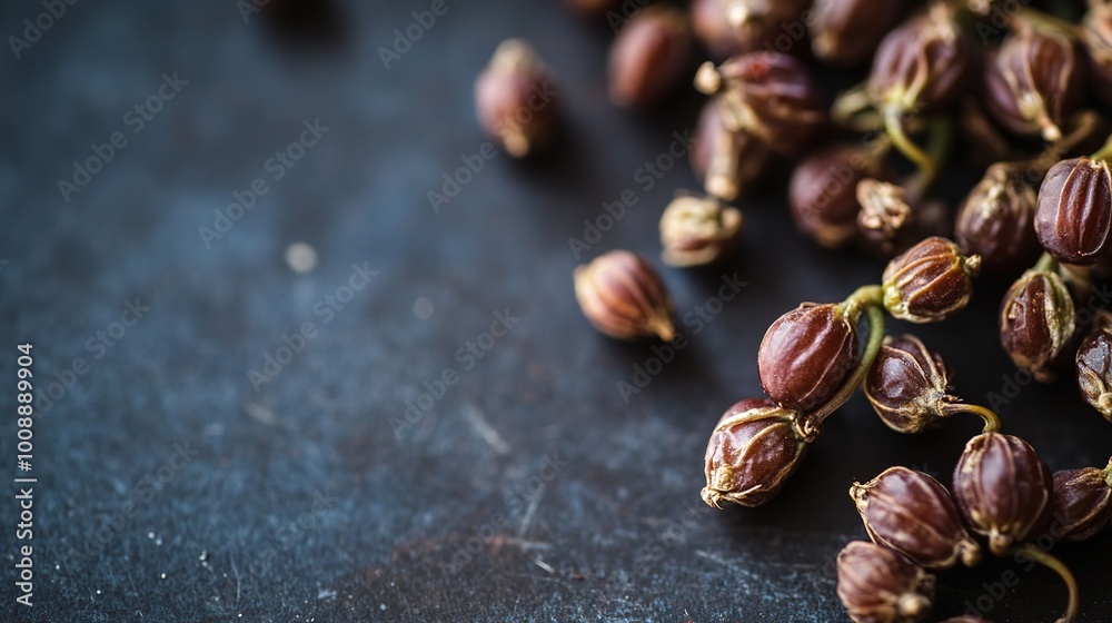 Grape Seed on a Dark Background,This image features a close-up of a ...