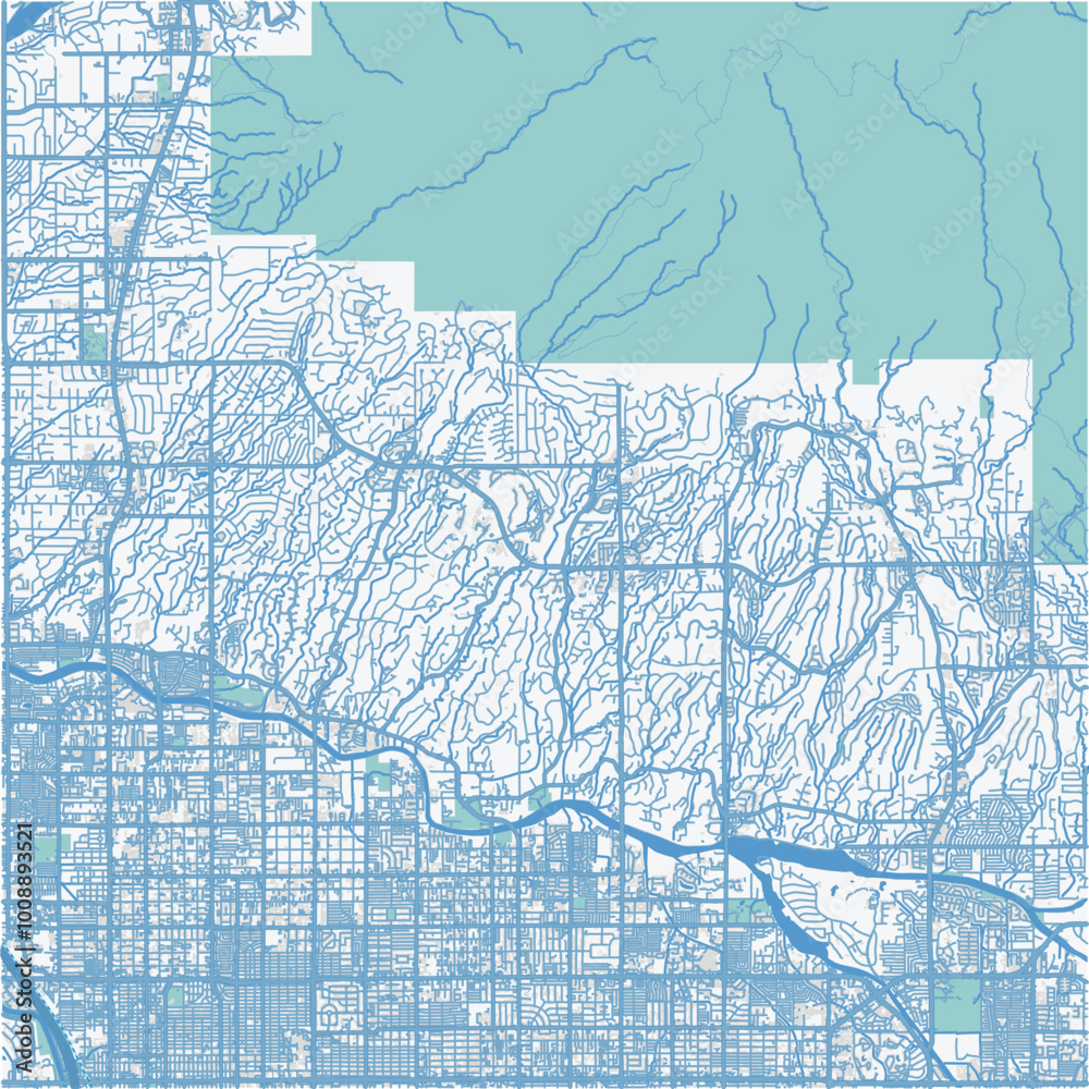 Map of Catalina Foothills in Arizona in a professional blue style ...
