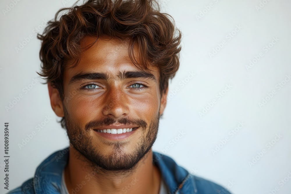 studio portrait of a handsome male model flashing a charming smile ...