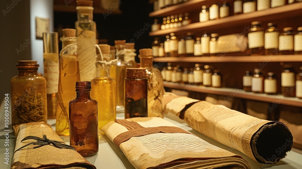 Ancient scrolls, bottles of herbal remedies displayed in museum ...