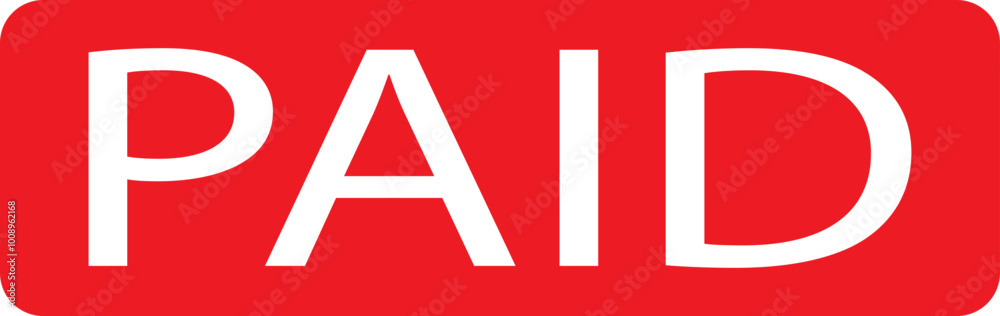 Paid red stamp vector texture design flat icon for many purposes ...