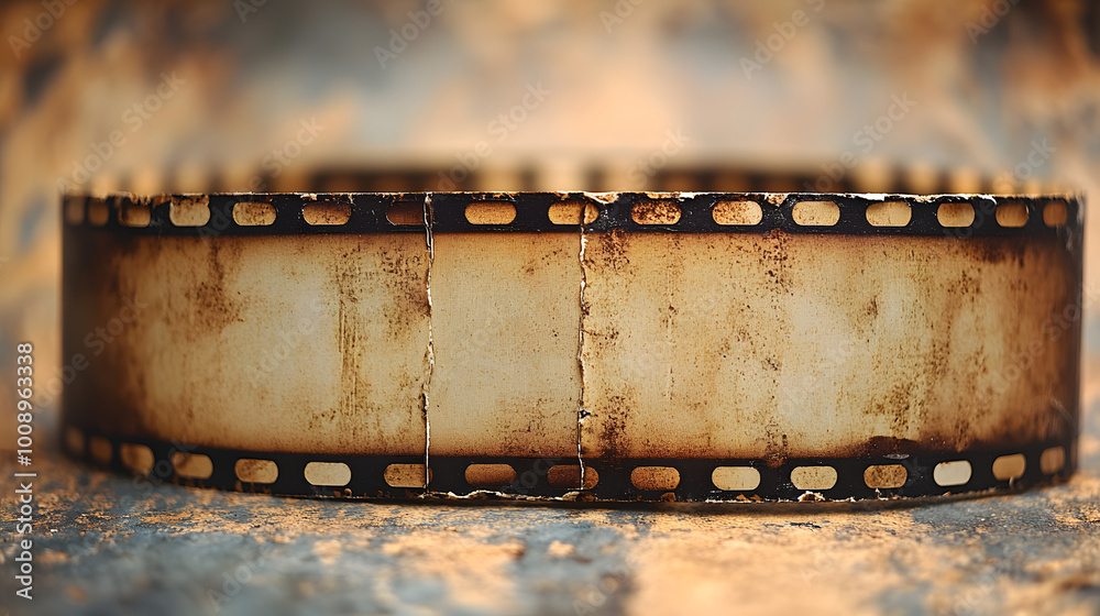 A Blank Aged Film Strip with a White Border and Rough Texture, Evoking ...