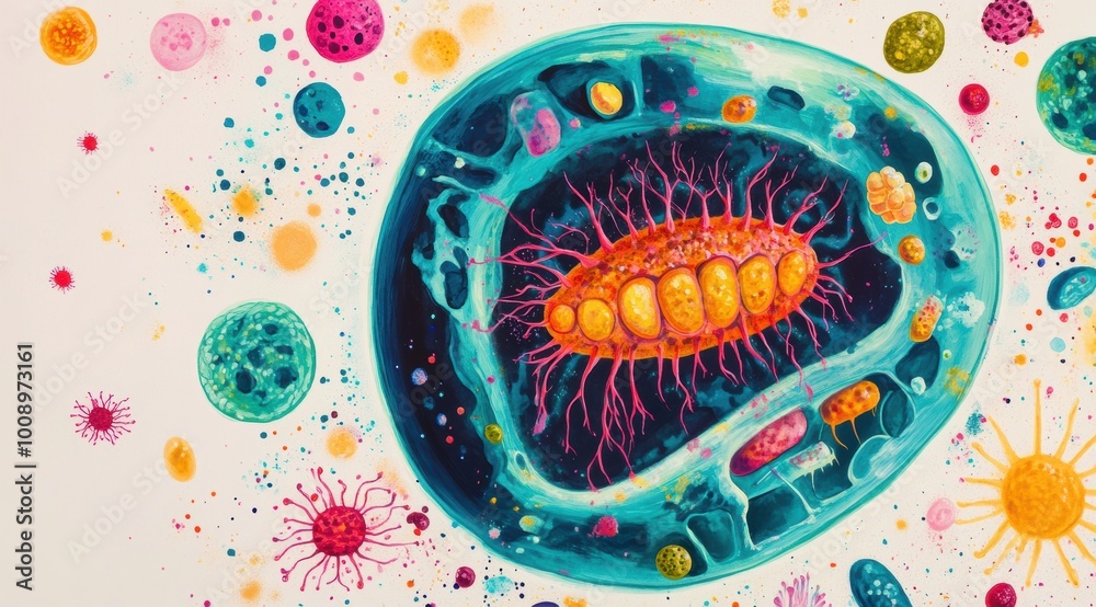An illustration of an animal cell, highlighting the structure and ...