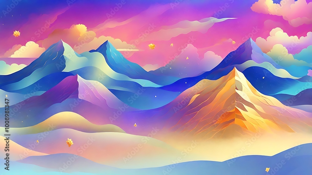 2d Wallpaper with a grainy gradient color schemer Stock Illustration ...
