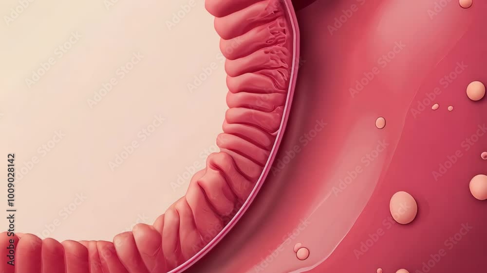 Animation of a human stomach and esophagus in a medical diagram style ...