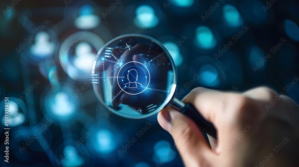 Know Your Customer (KYC) Concept: Person Using a Magnifying Glass for ...