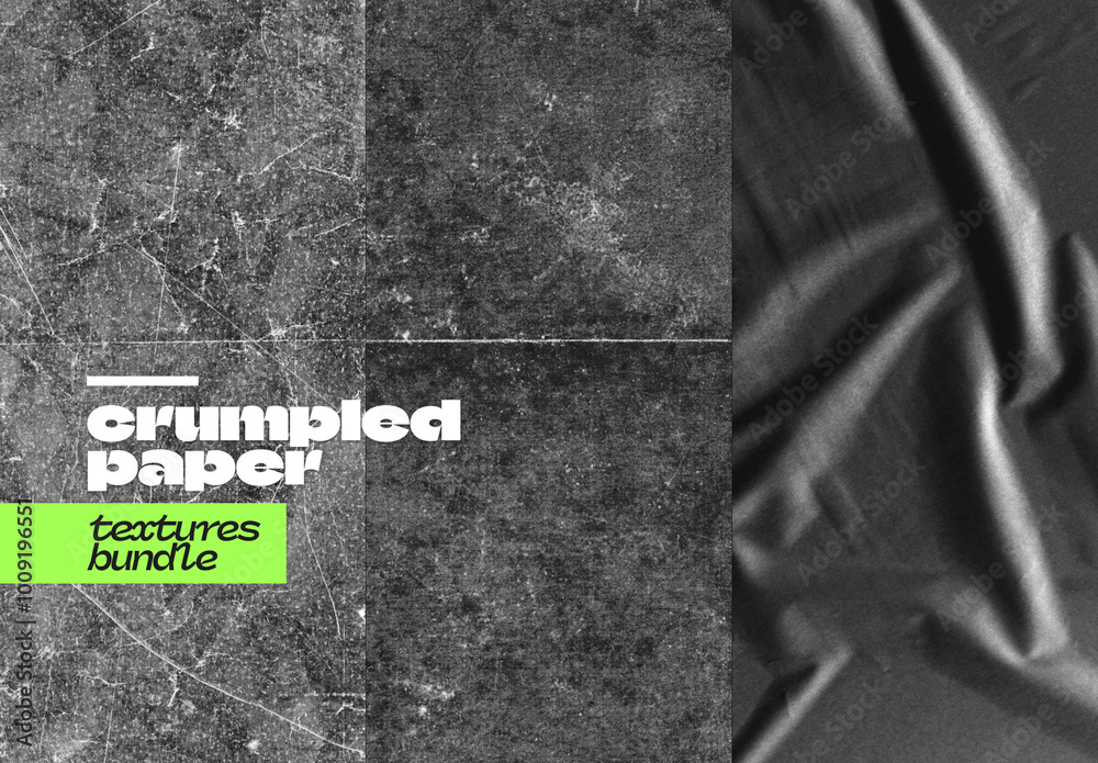 Crumpled Paper Overlay Texture Bundle for Backgrounds Stock Template ...