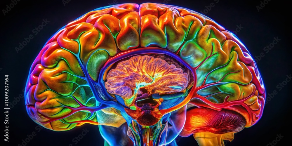 Detailed Coronal Section of the Human Brain Showing Anatomy and Structural Features for Study ...
