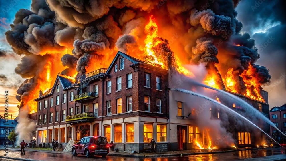Dramatic Flames and Smoke Erupt from Building During Intense Structure ...