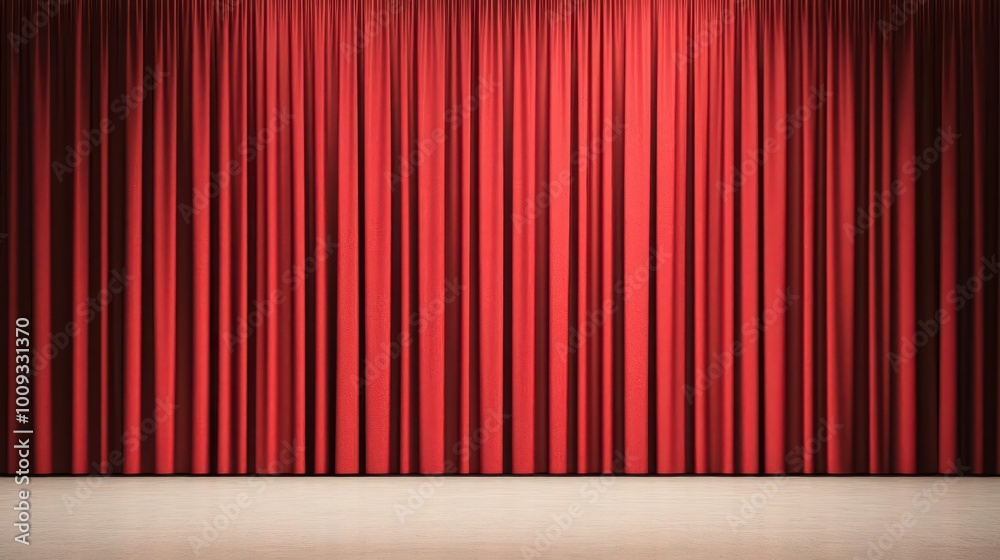 The iconic red curtain of a theater drama, representing the opening and ...