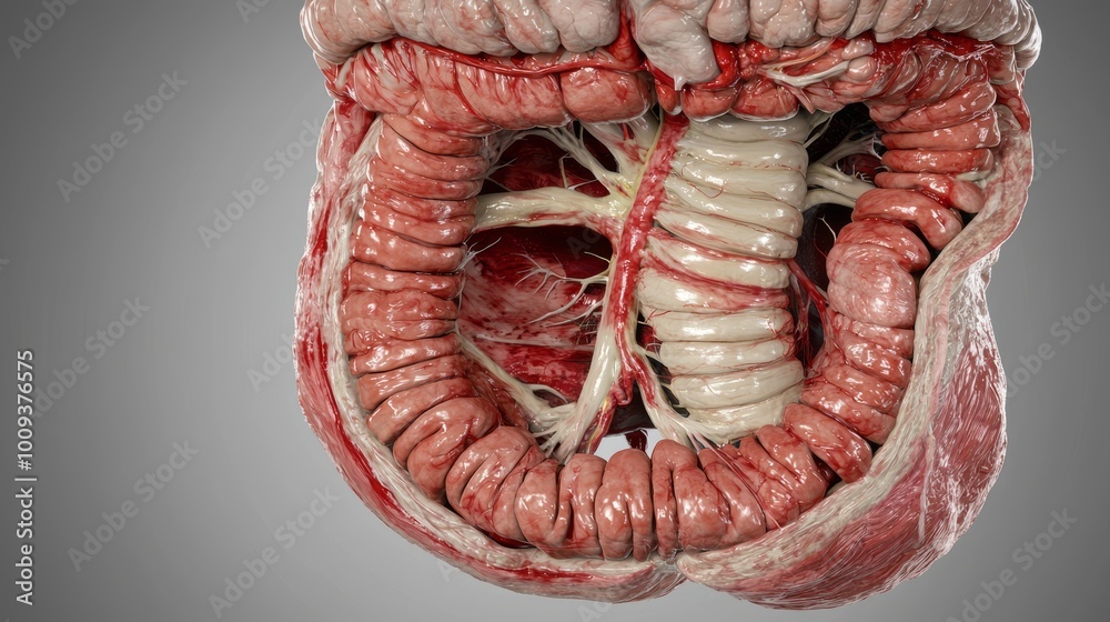 Poster A 3D model of the large intestine, with the ascending ...