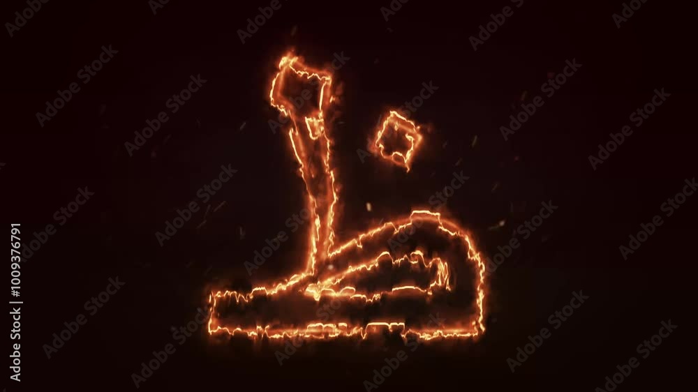 Animated Arabic alphabet "ẓā" Fire Arabic letter animation.Burning ...