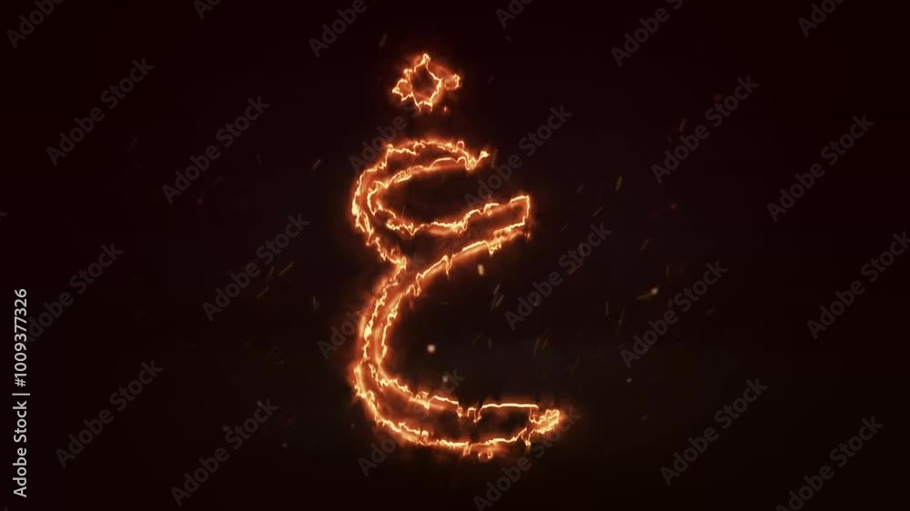Animated Arabic alphabet "ghayn" Fire Arabic letter animation.Burning ...