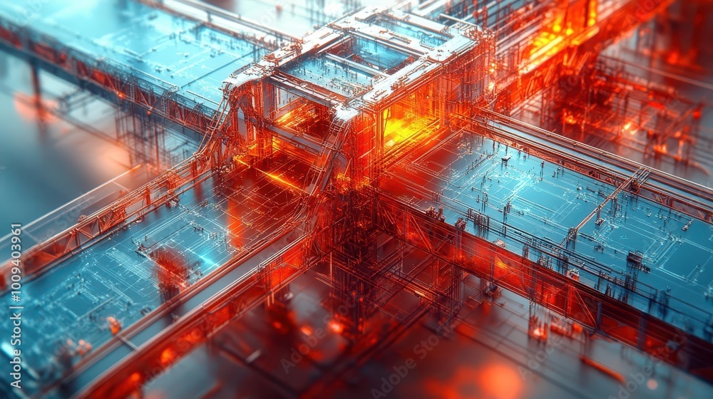 technical illustration of a truss bridge under stress analysis ...