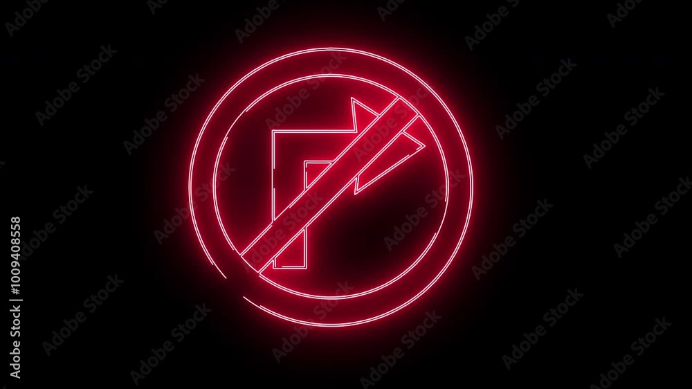 illustration of a traffic warning sign no right turn allowed. Drivers ...