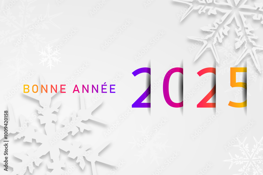 Bonne année - meilleurs vœux 2025 - vecteur pour affiche, bannière, salutation et célébration du ...