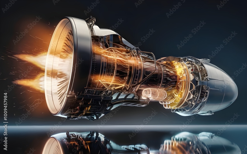 Visualizing Jet Engine Combustion: Temperature Gradients and Efficiency ...