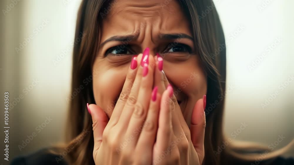 Joyful funny surprised shocked person says wow, oh my god. Bright joy ...