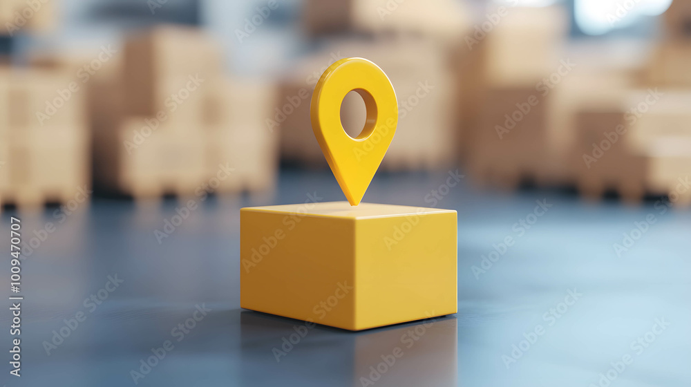 Warehouse and logistic hub concept. The locations of storage warehouses ...