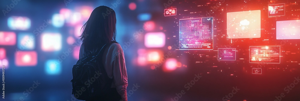 Immersed in the Digital World: Women Engages with Floating Screen ...