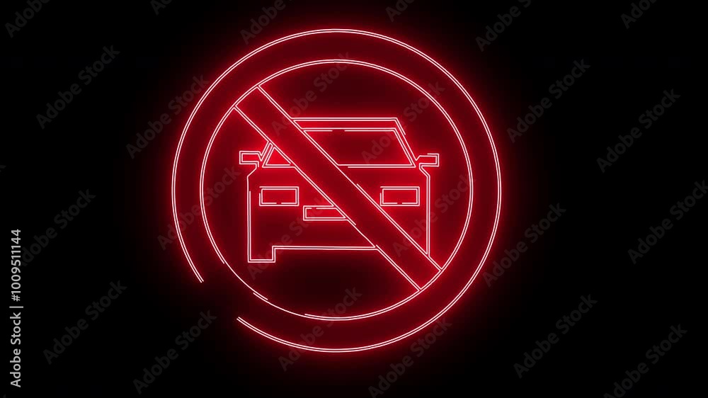 illustration of traffic warning sign no cars. Cars are prohibited from ...