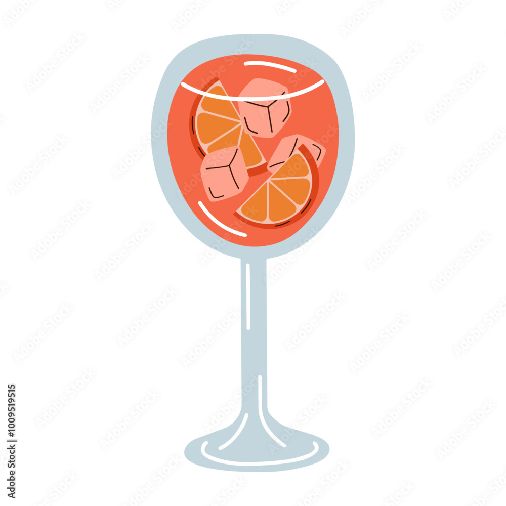 Cartoon aperol spritz isolated on white background. Vector illustration ...