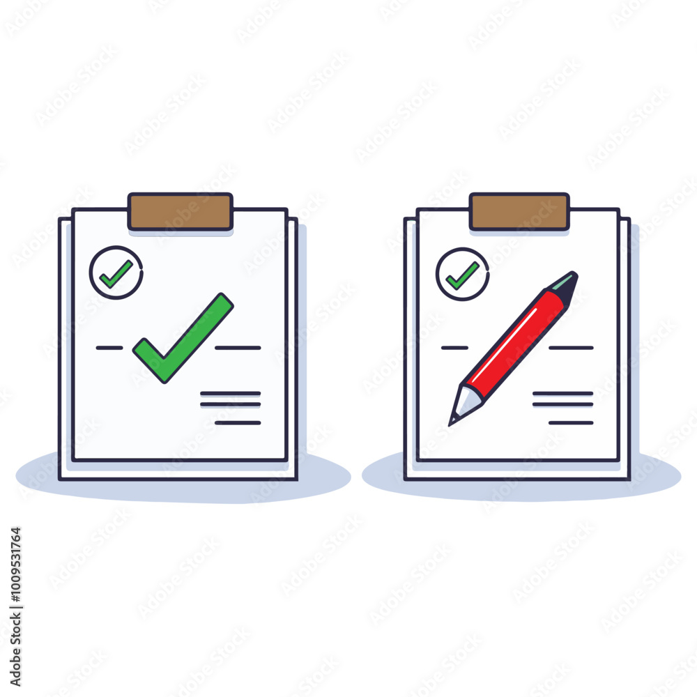 Checklist with a completed task and an unfinished task featuring a ... Checklist with a completed task and an unfinished task featuring a ...
