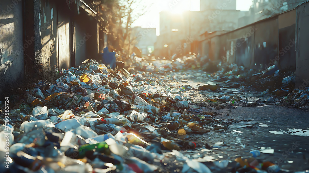 Garbage is overflowing, affecting the environment, Heaps of garbage in ...